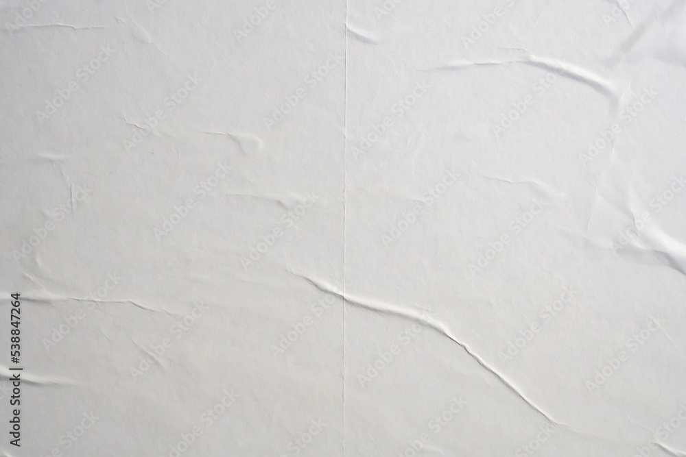 white crumpled and creased paper poster texture background Stock Photo ...