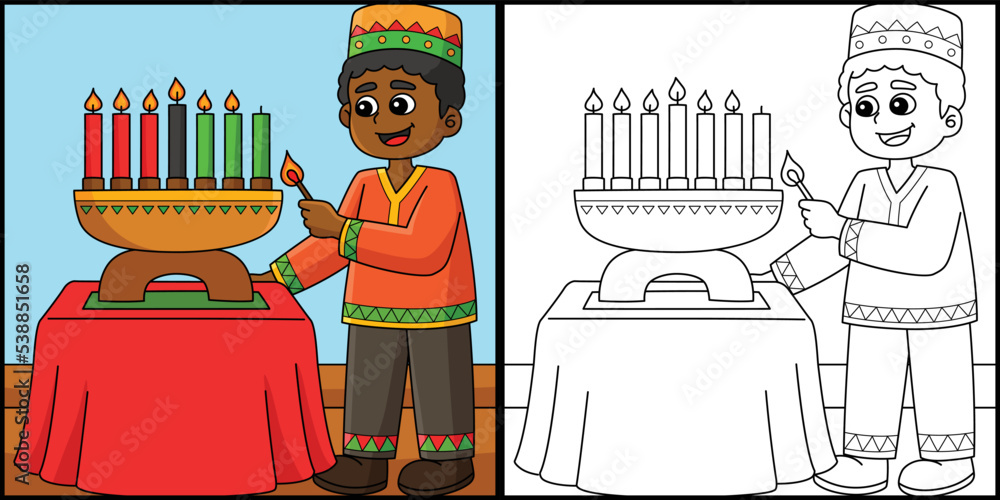 Kwanzaa Kinara Coloring Pages