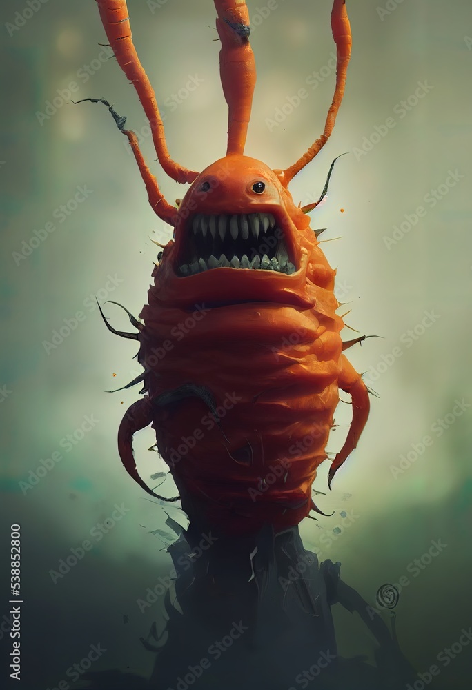 Halloween Scary Terrifying Carrot - Scary Vegetable - Digital Art ...