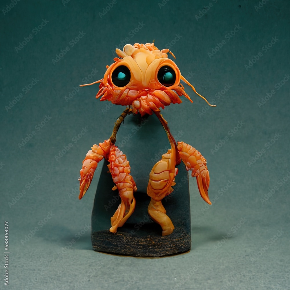 Shrimp Toy Figure Model Alien - Digital Art, Concept Art, 3D Render ...