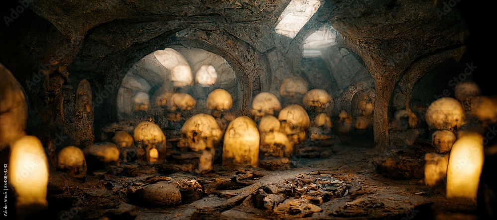 Catacombs - Graveyard Landscape - Digital Art, 3D Render, Concept Art ...