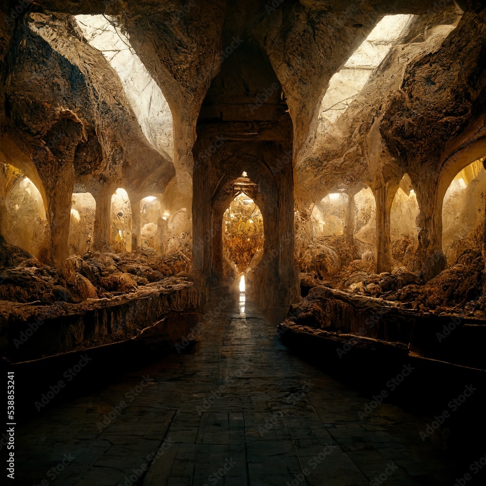 Catacombs - Graveyard Landscape - Digital Art, 3D Render, Concept Art ...