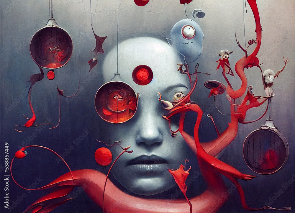 Abstract illustration of people, background, digital art Stock ...