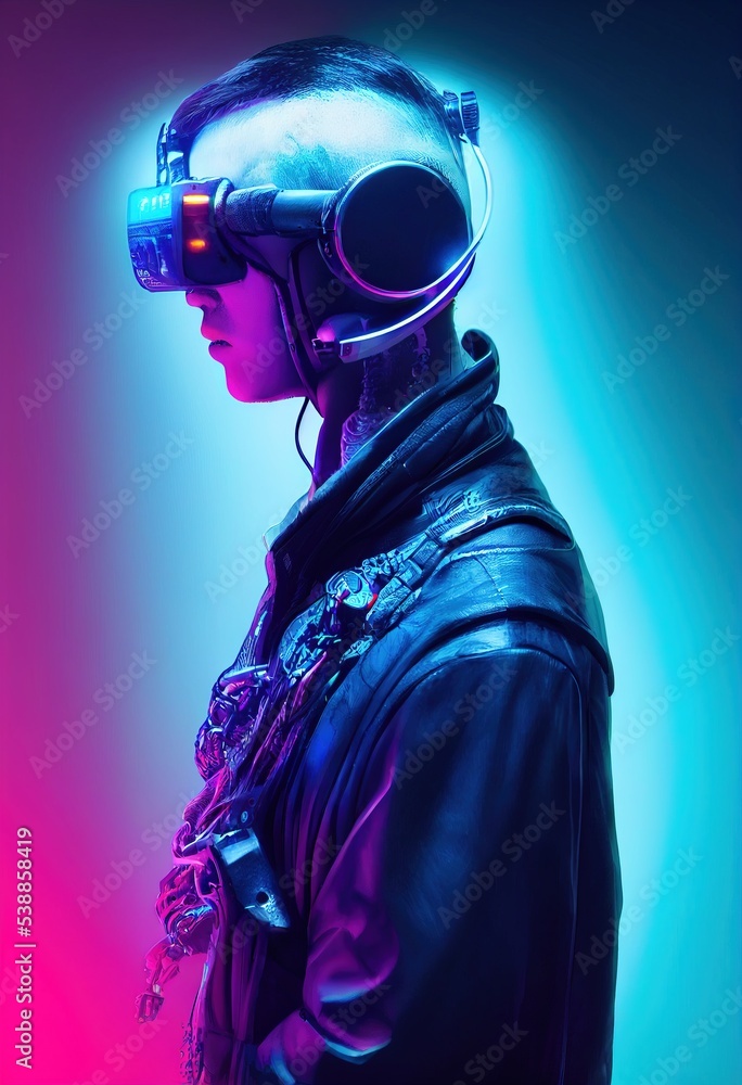 A fictional person, not based on a real person. Portrait of a sci-fi ...