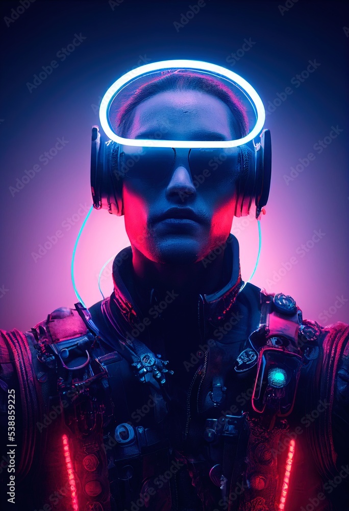 A fictional person, not based on a real person. Portrait of a sci-fi ...