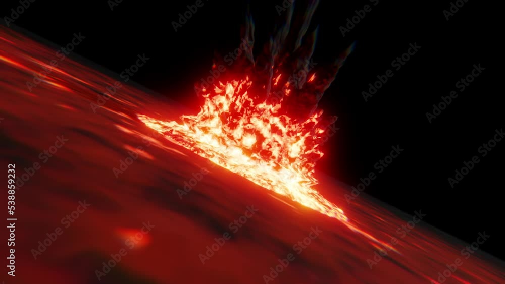 Massive explosion nuclear bomb over black. 3d animation render Stock ...