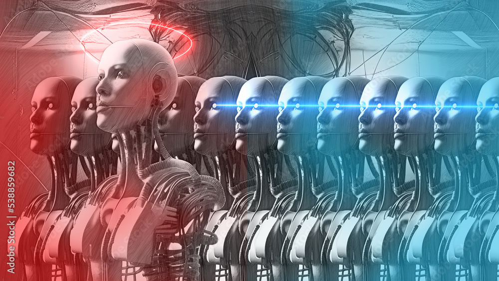 3d illustration - drawings sketch of futuristic metallic science ...