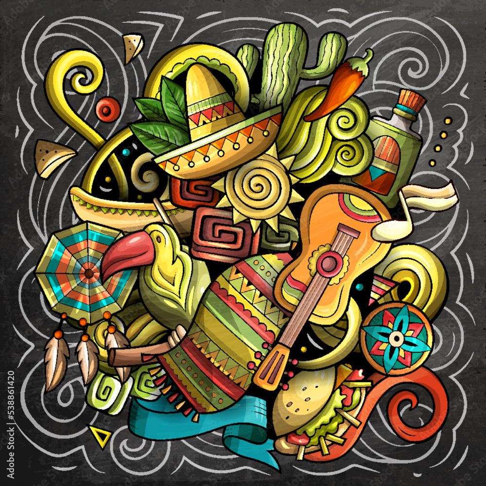 Latin America cartoon vector illustration Stock Vector | Adobe Stock