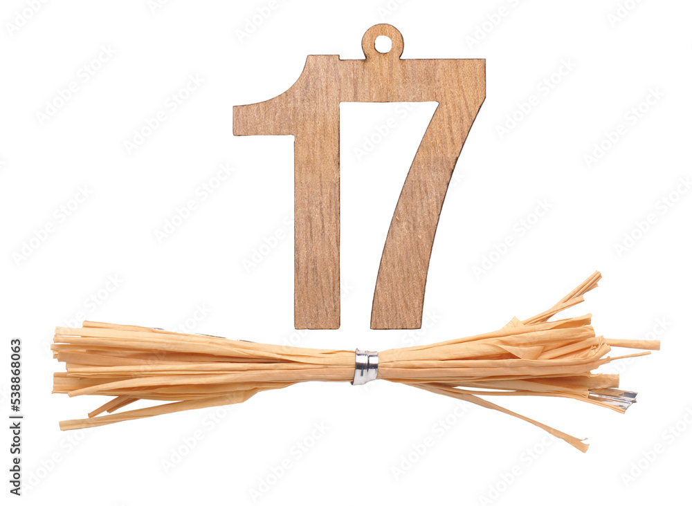 Wooden number seventeen, seventeenth December, Advent calendar, wooden ...