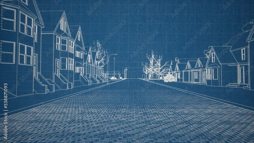 abstract city and town architectural background 4k videos 3d render ...