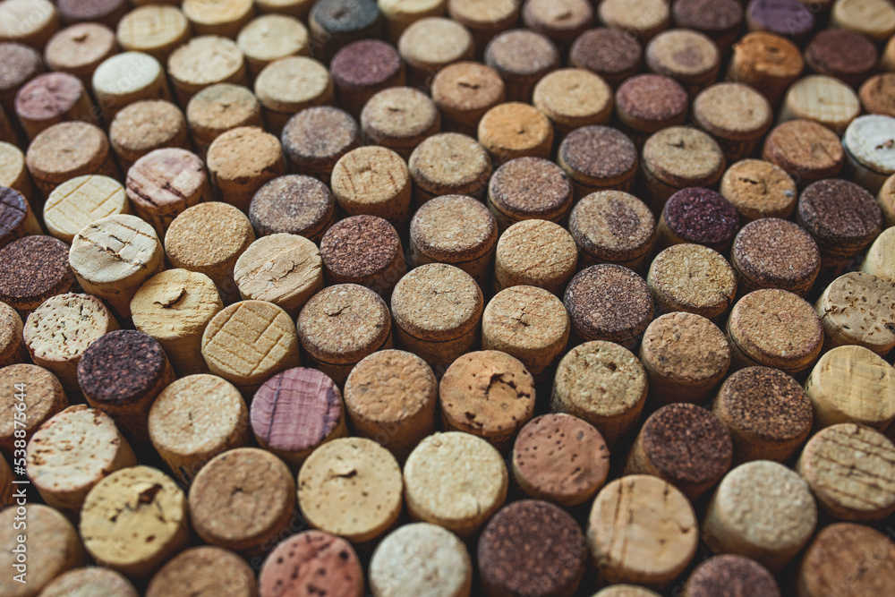 Wine corks background. Top view close up. Stock Photo | Adobe Stock