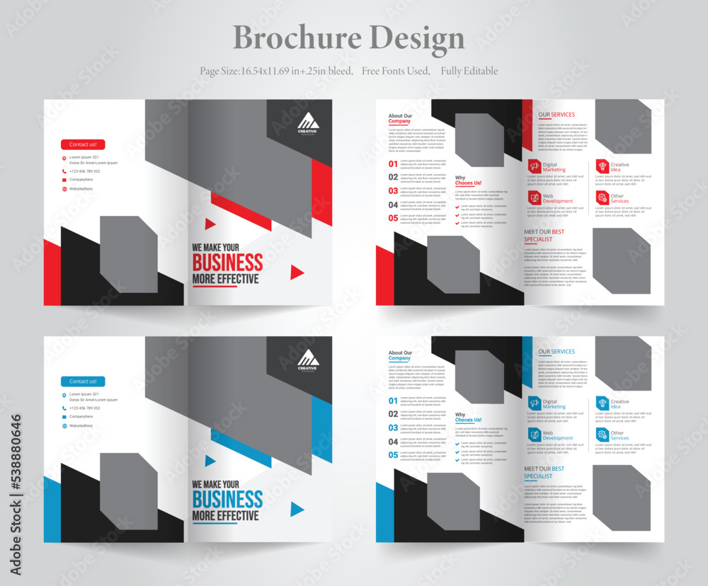 Business brochure template layout design, multi pages corporate ...