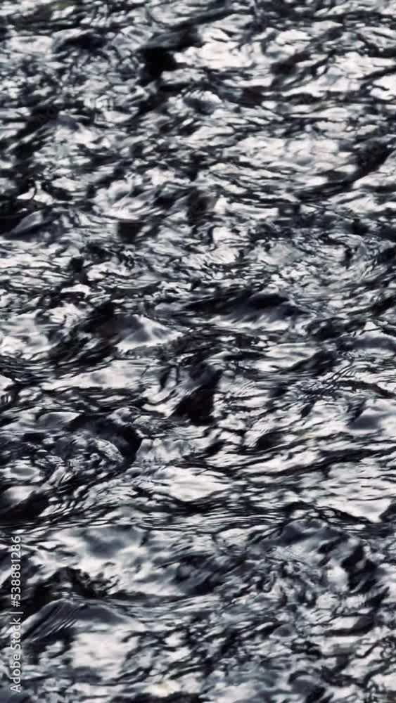 Flowing water, slow motion, liquid metal look, loops. Vertical format ...