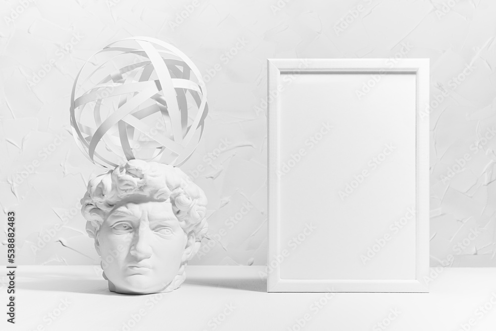 Brainstorming concept with abstract swirl of thoughts over head of ...