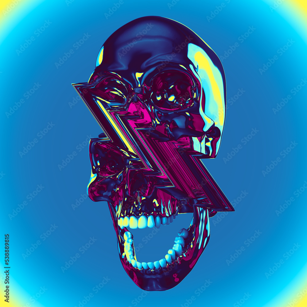 Abstract illustration from 3D rendering of glitch pixel stretch ...