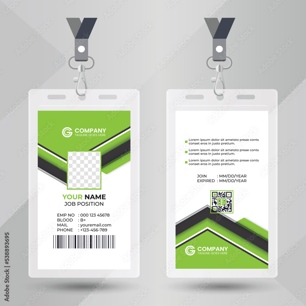Modern Identity Employee Abstract professional, corporate office Id ...