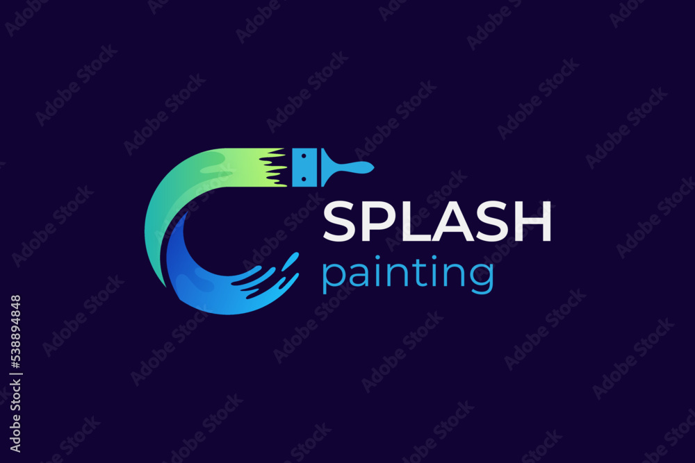 letter C painting color splash logo design. with Brush colorful paint ...