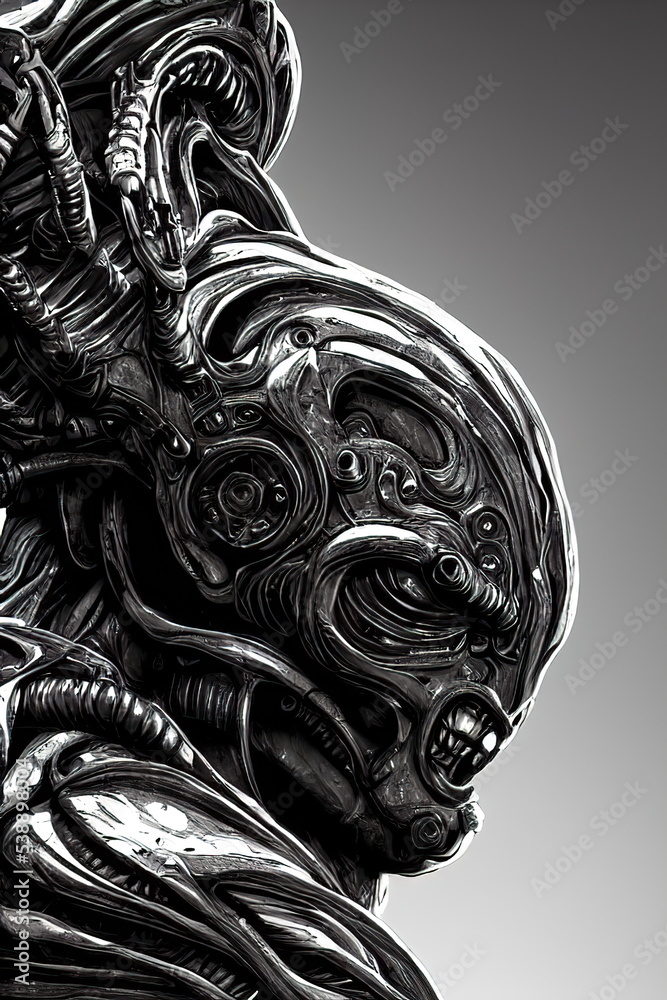 Evil aliens xenomorph, predator killer. Fantastic sci-fi monster. An ...