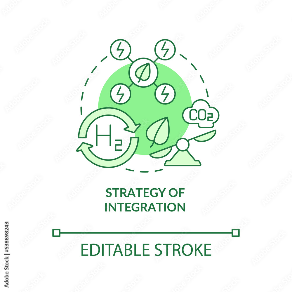 Integration strategy green concept icon. Eco fuel. Decarbonization plan ... Integration strategy green concept icon. Eco fuel. Decarbonization plan ...