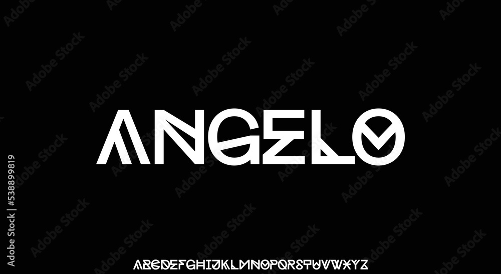 ANGELO Sports minimal tech font letter set. Luxury vector typeface for ...