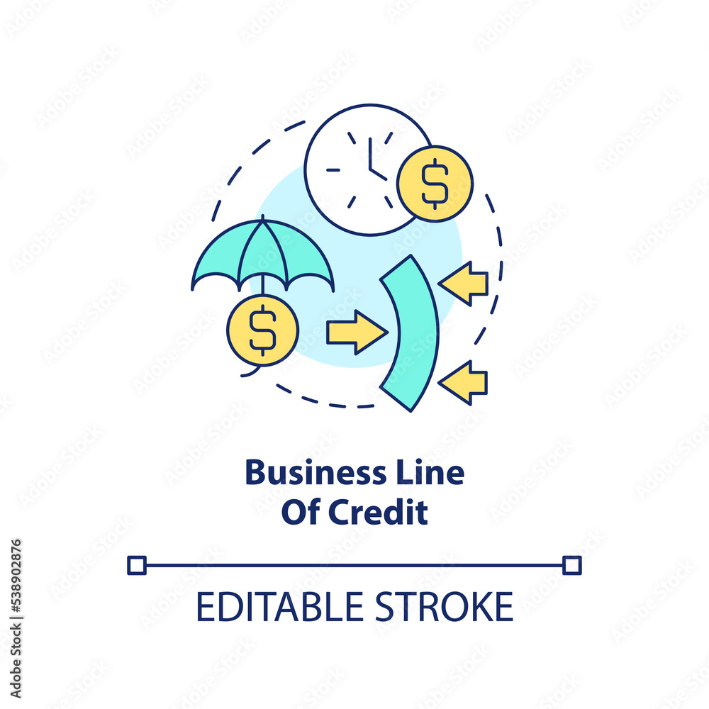 Business line of credit concept icon. Flexible loan. Source of short ...