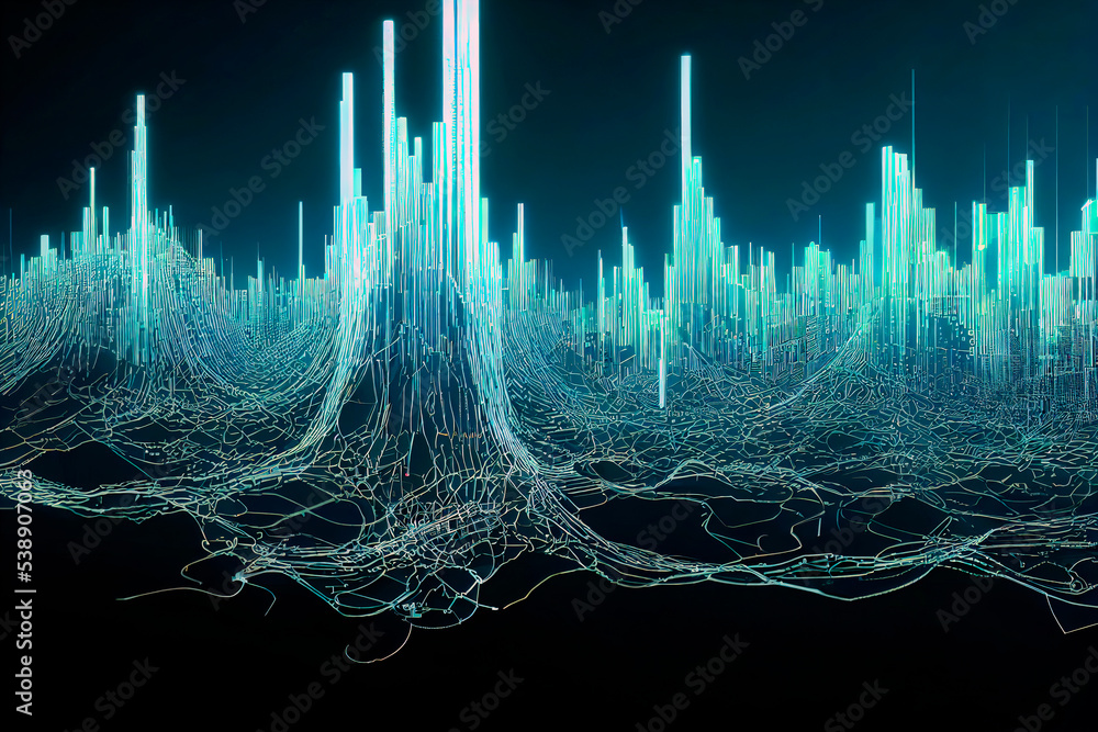 |Wallpaper with tech cyber code stream, Generative AI Stock ...