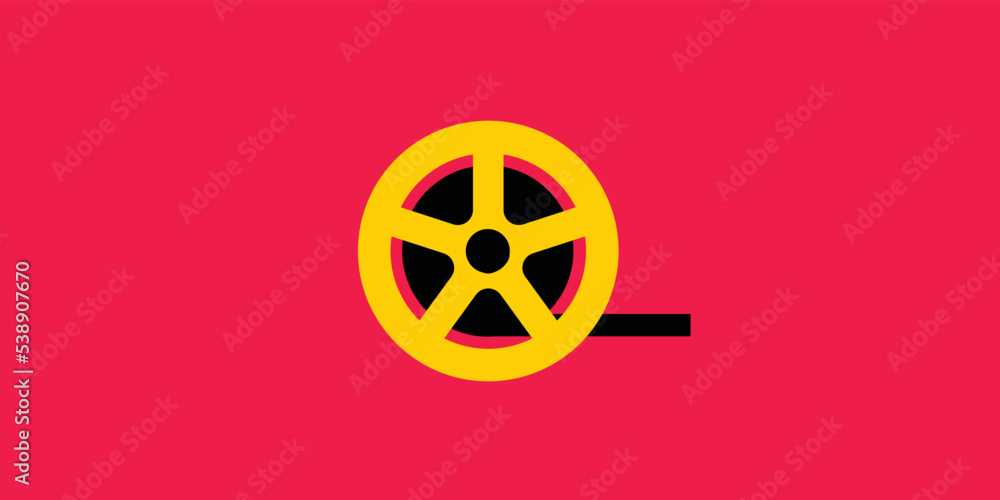 Film Reel Flat Design Vector Art Illustration Graphic Design.ai Stock ...