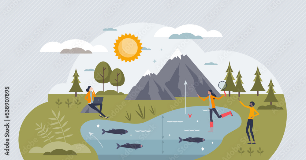 Limnology study as inland water and aquatic nature research tiny person ...