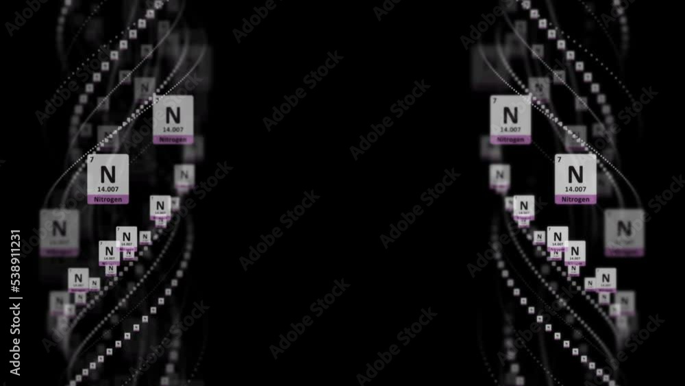 NITROGEN Molecule Symbol, Chemistry Periodic Table, Animation ...