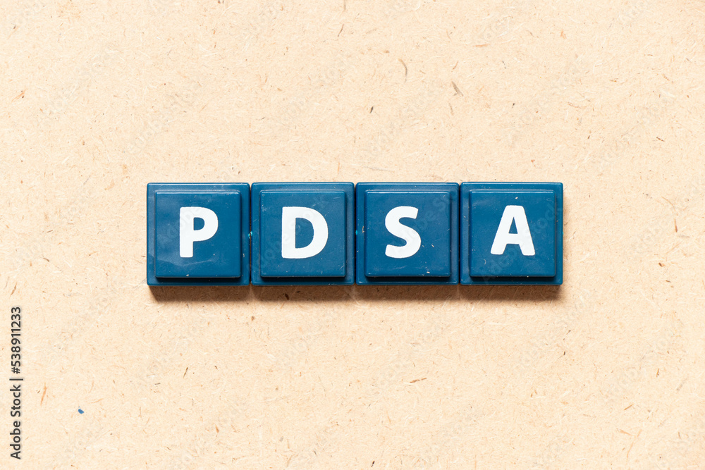 Tile letter in english word PDSA (Abbreviation of plan do study act) on ...