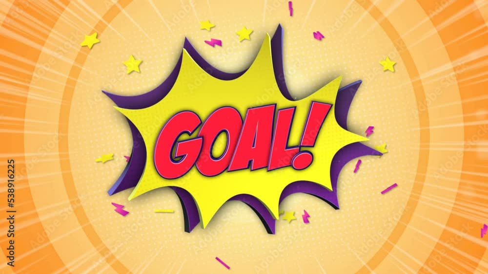 GOAL Comic Text Animation, with Alpha Matte, Loop, 4k Stock Video ...