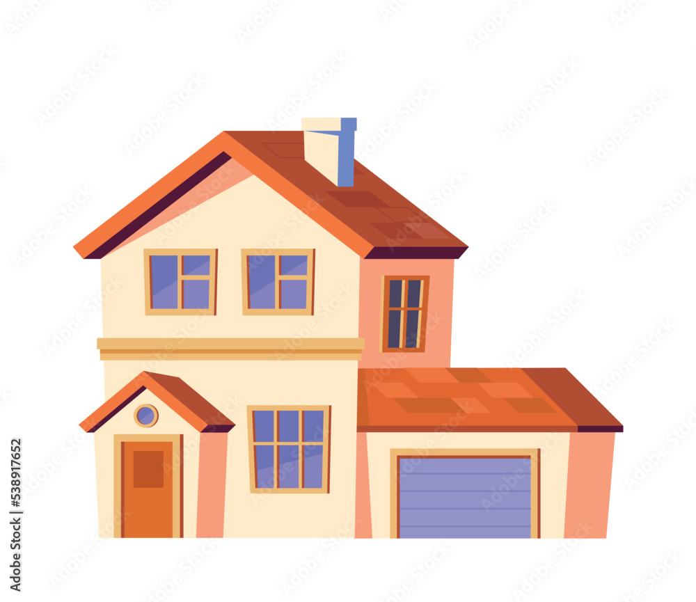 House or cottage. Sticker with large duplex apartment and garage for ...
