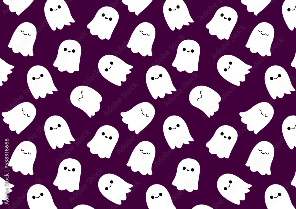 Cute ghost pattern wallpaper. Pattern of cute little cartoon ghosts on ...