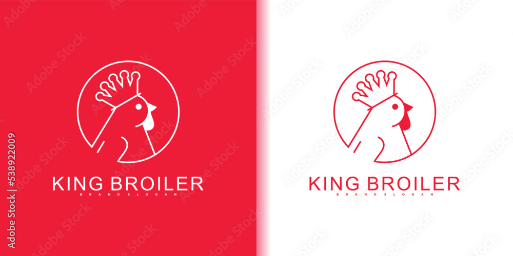 Minimalist of broiler logo with creative circual line art style Premium ...