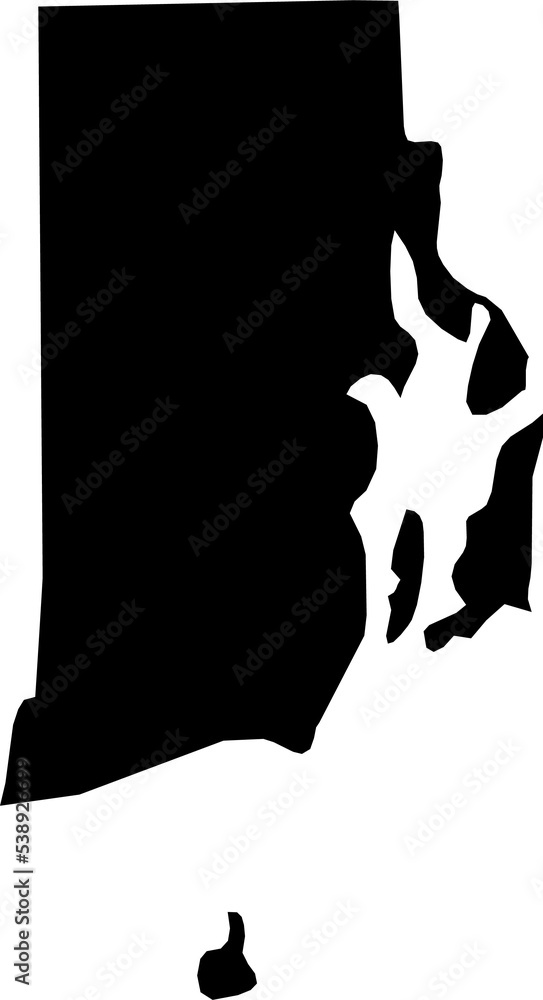 Rhode Island USA Map. RI US Outline Boundary Border Shape State Map ...