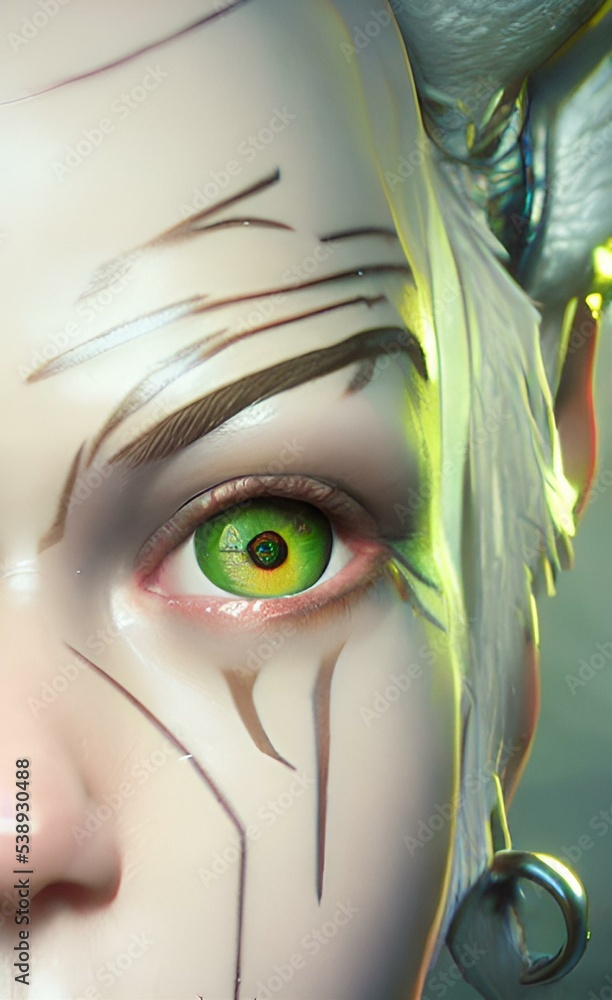 Painted fantasy eye. Stylized pupil. Stock Illustration | Adobe Stock