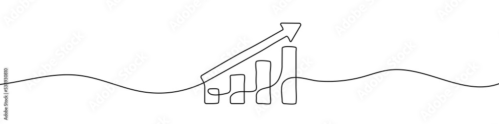 Continuous linear drawing of growing graph. Vector illustration ...