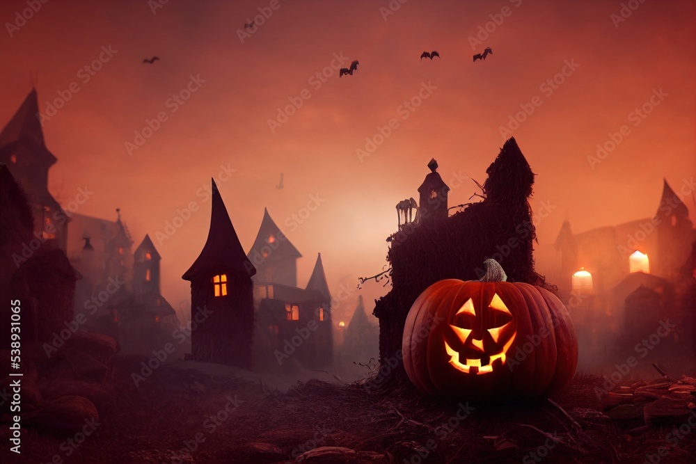This is a 3D illustration of Halloween Origin, The Celtic Festival of ...