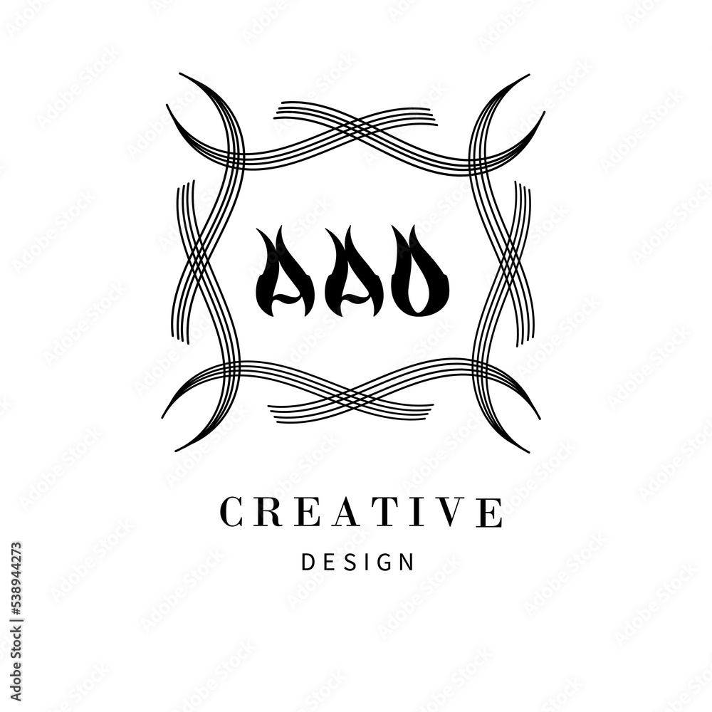 AAD letter .A A D letter logo design with rectangle creative shape ...