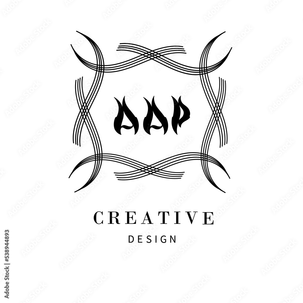 AAP letter .A A P letter logo design with rectangle creative shape ...