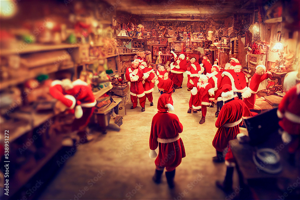 Santa Claus workshop Stock Illustration | Adobe Stock