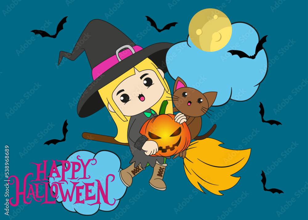 Halloween, Bruja volando, bruja vector, bruja animada, bruja dibujo ...