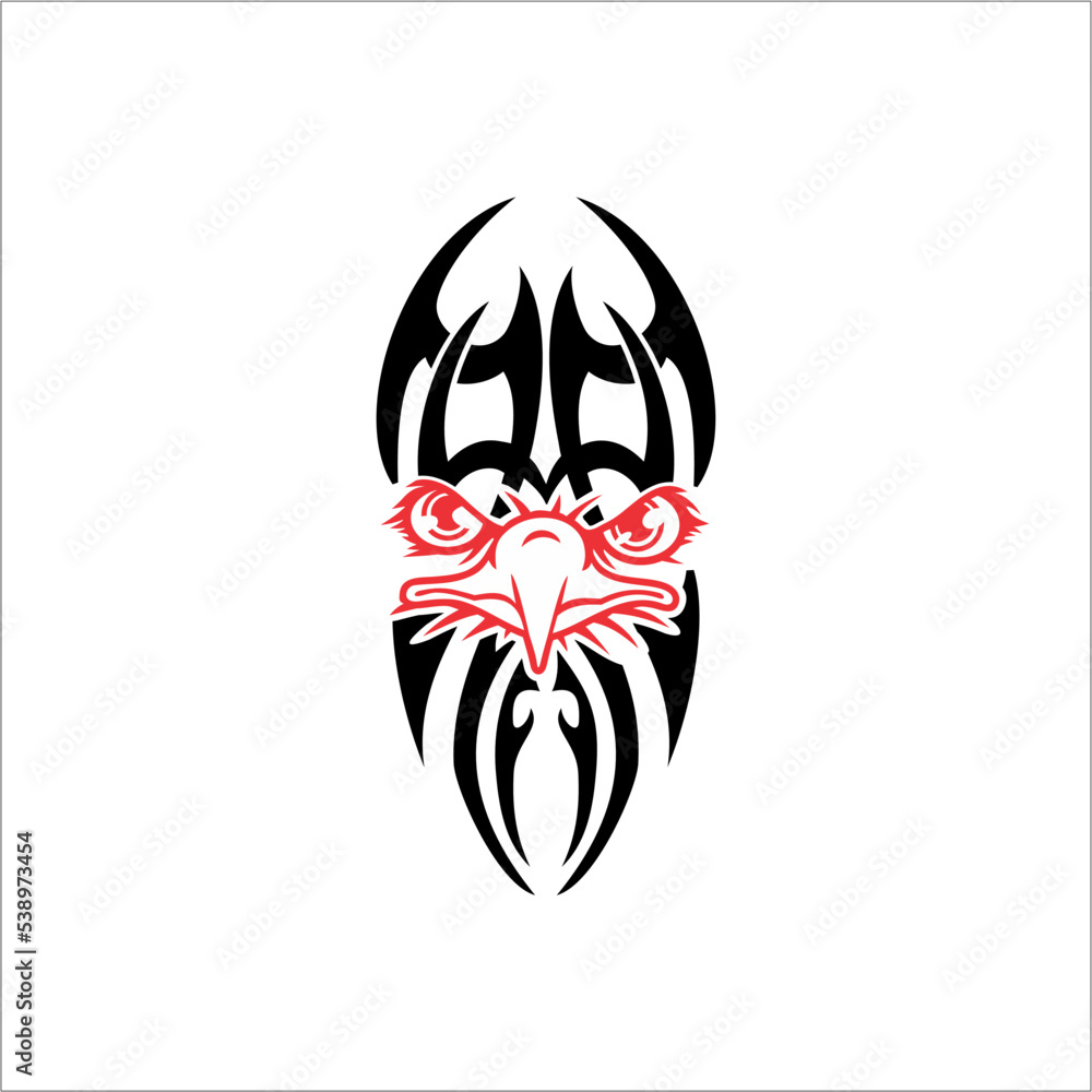 Vector Of A Red Eagle Head On A Tribal Background Can Be Used As A vector-of-a-red-eagle-head-on-a-tribal-background-can-be-used-as-a
