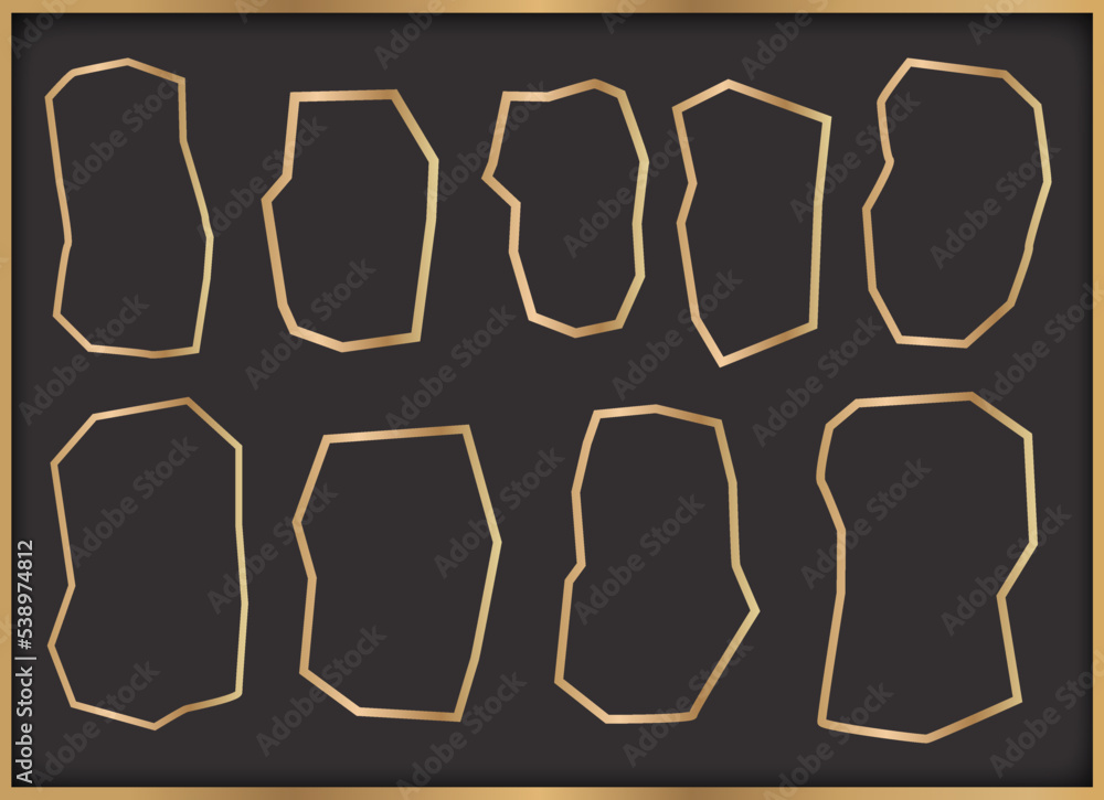 Gold Frame Border Set Stock Vector | Adobe Stock