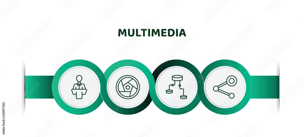 editable thin line icons with infographic template. infographic for ...