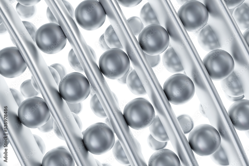 Silvery crystal lattice. Scientific concept. Molecular art concept ...