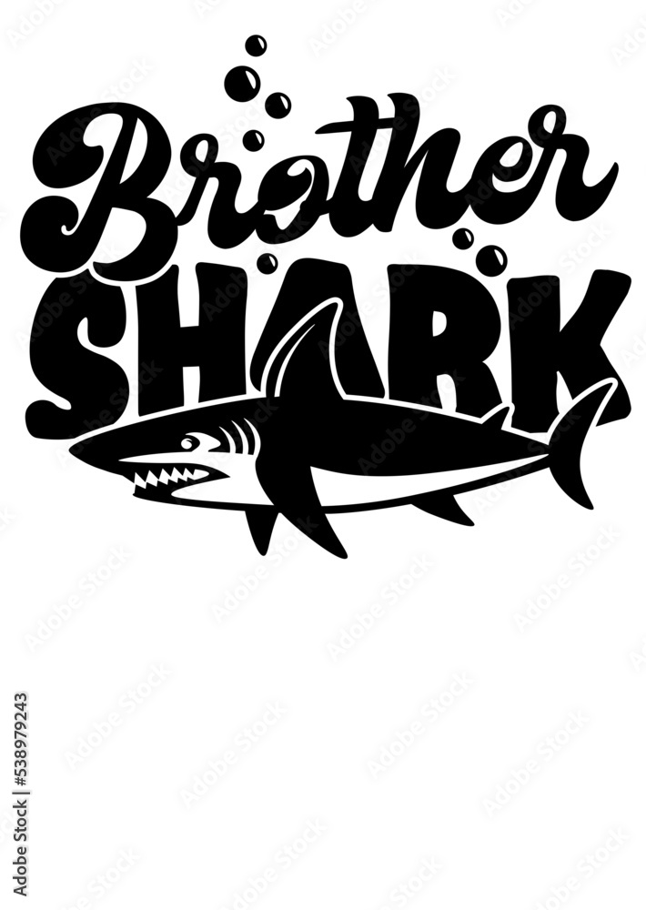Brother shark sign. Birthday party decoration. SVG image. Isolated on ...