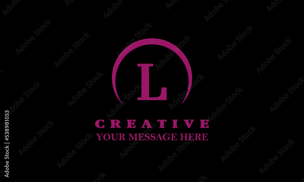 Minimal vintage linear frame, border, label, icon for your letter L ...