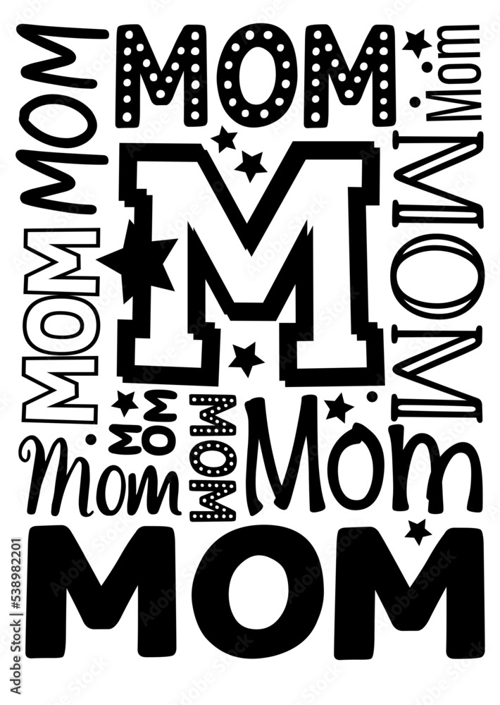 Mom sign print svg image Isolated on transparent background Various ...