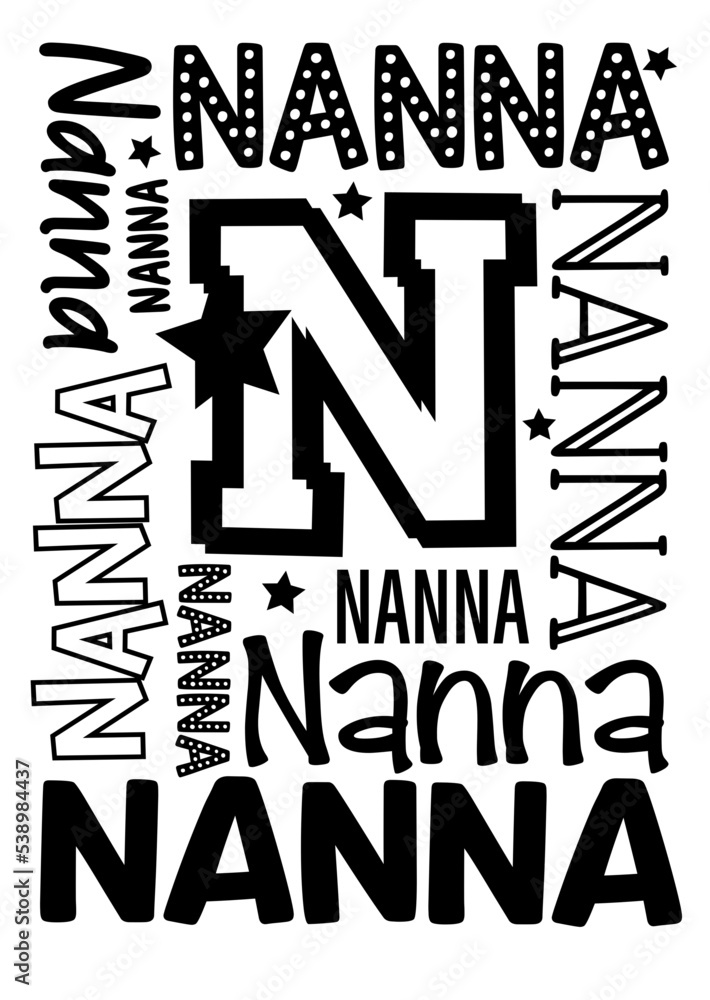 Nanna sign print svg image Isolated on transparent background Various ...
